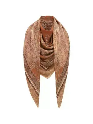 Zimmermann Paisley-print Wool Scarf - Orange