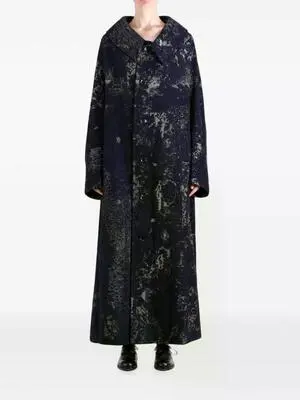 Y’s Jacquard-patterned Single-breasted Coat