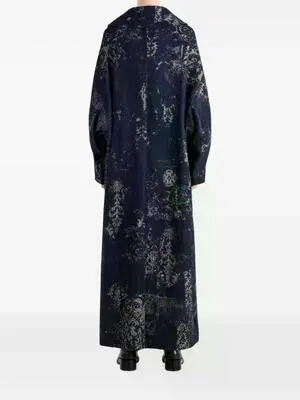Y’s Jacquard-patterned Single-breasted Coat