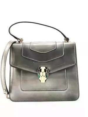 BVLGARI Serpenti Top Handle Bag Patent Small Satchel