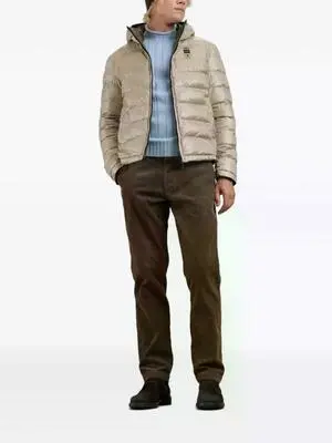 BLAUER. Reversible Logo-patch Hooded Jacket