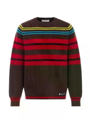 LANVIN Striped Sweater In Wool And Cashmere - Brown