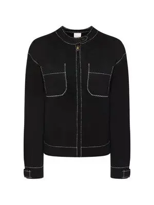 Paul Smith Contrast-stitch Zip-up Jacket - Black