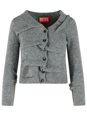 DIESEL® M-ava Cardigan In Beige Wool - Gray