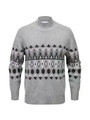 FTC Fair Isle-knit Mock-neck Sweater
