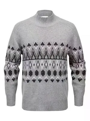 FTC Fair Isle-knit Mock-neck Sweater