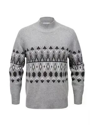 FTC Fair Isle-knit Mock-neck Sweater