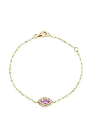 Shay Pink Sapphire And Diamond Evil Eye Bracelet - Gold