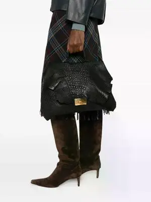 UN TE' DA MATTI Leone Crocodile-effect Leather Tote Bag