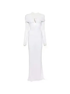 Elisabetta Franchi Off-the-shoulder Ruched Maxi Dress