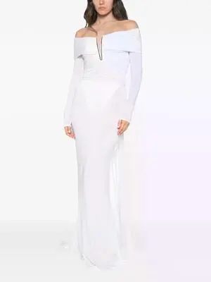 Elisabetta Franchi Off-the-shoulder Ruched Maxi Dress