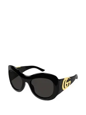 Gucci Logo-detail Geometric-frame Sunglasses