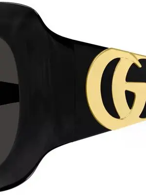 Gucci Logo-detail Geometric-frame Sunglasses