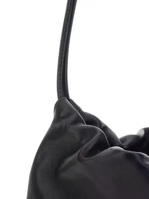 NOTHING WRITTEN Nella Ruched Leather Shoulder Bag - Black