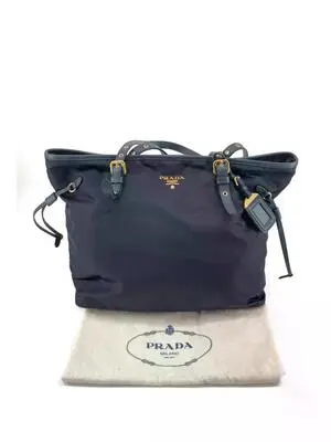 Prada 2013-2026 Saffiano Trimmed Tessuto Tote Bag