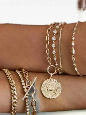 Zoe Chicco Embellished Diamond Graduated Tennis Bracelet