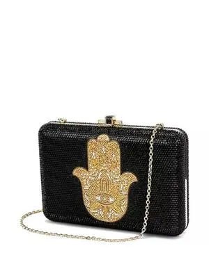 Judith Leiber Crystal-embellished Hamsa Mini Bag - Black
