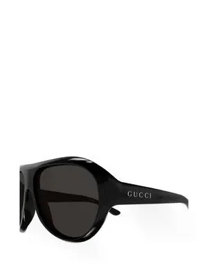 Gucci Logo-detail Pilot-frame Sunglasses
