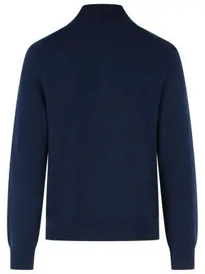 Burberry Sweater In Navy Cashmere Blend