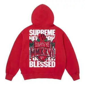 Supreme Fw26 Blessed Appliqué Zip Up Hooded Sweatshirt
