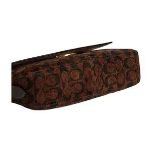 COACH Etta Small Flap Shoulder Bag Signature Chenille 'truffle