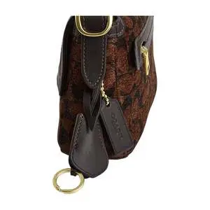 COACH Etta Small Flap Shoulder Bag Signature Chenille 'truffle