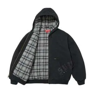 Supreme Fw26 Leather Appliqué Hooded Work Jacket