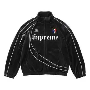 Supreme Fw26 X Umbro Velour Track Jacket - Black