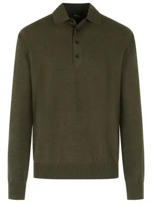 ZEGNA Zegna 'Oasi' Polo Shirt In Dark Olive Green Cashmere Mélange Men