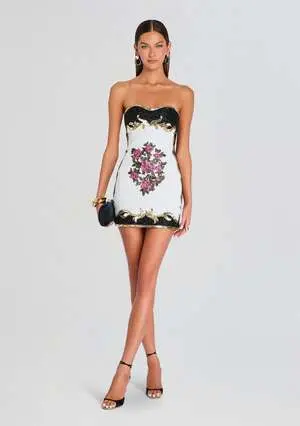 Retrofete Ismeria Embroidered Dress - Black/multi