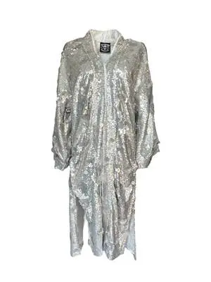 ANY OLD IRON Matte Petal To The Metal Sequin Duster - Silver