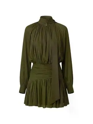 NICHOLAS Gathered-waist Mini Dress - Green