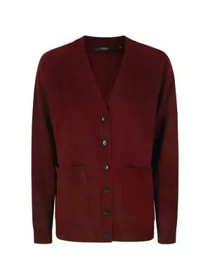 Seventy Patch-pocket V-neck Cardigan - Red