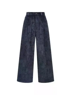 Malìparmi Corduroy Wide-leg Palazzo Pants - Blue