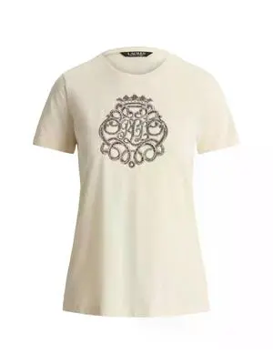 Ralph Lauren Beaded Crest-patch T-shirt - Neutrals