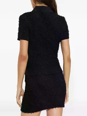 Balmain Tweed Short-sleeve Polo Shirt