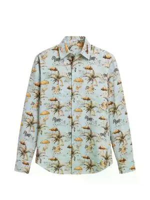 Alice + Olivia Willa Graphic-print Long-sleeve Shirt - Blue