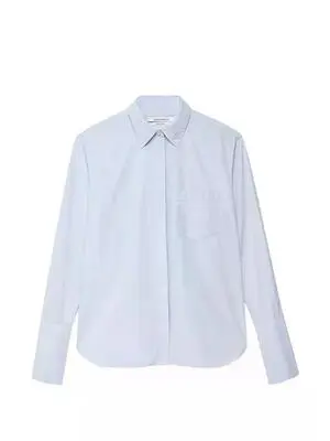 Another Tomorrow Cufflink-detail Poplin Shirt - Blue