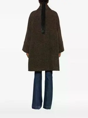 Alberto Biani Check-pattern Coat - Brown