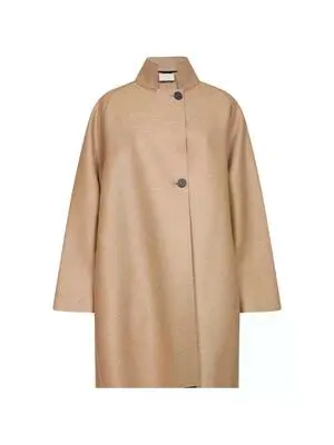 Harris Wharf London High-neck Virgin Wool Coat - Neutrals