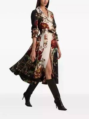 Alice + Olivia Ellie Floral-print Trench Coat