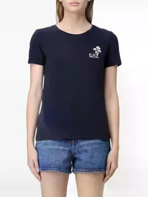 EA7 Palm Tree-print T-shirt - Blue