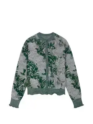 JNBY Jacquard-knit Cropped Cardigan - Grey