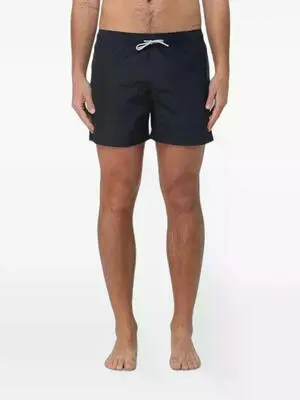 EA7 Logo-print Drawstring Swim Shorts - Black
