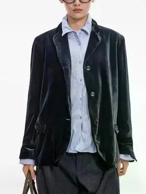 JNBY Twist-hem Velvet Blazer