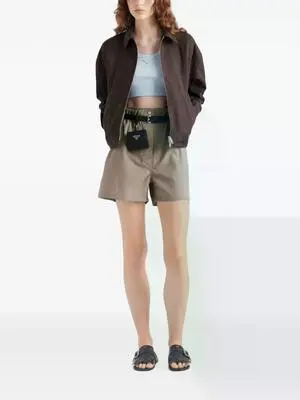 Prada Ribbed Knit Cotton Crop Top