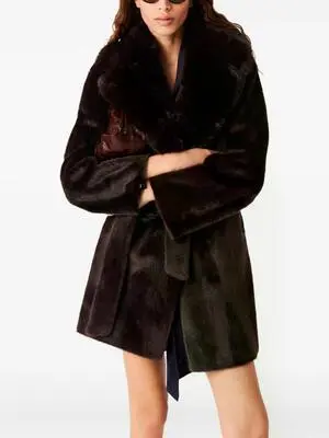 Maje Mid-length Faux Fur Coat - Brown
