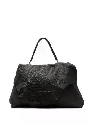 UN TE' DA MATTI Il Cappellaio Matto Croc-effect Tote Bag - Black