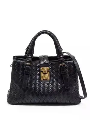 Bottega Veneta Mini Roma Intrecciato Tote Bag - Black
