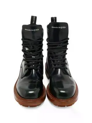 Alexander McQueen Worker Lace-up Combat Boots